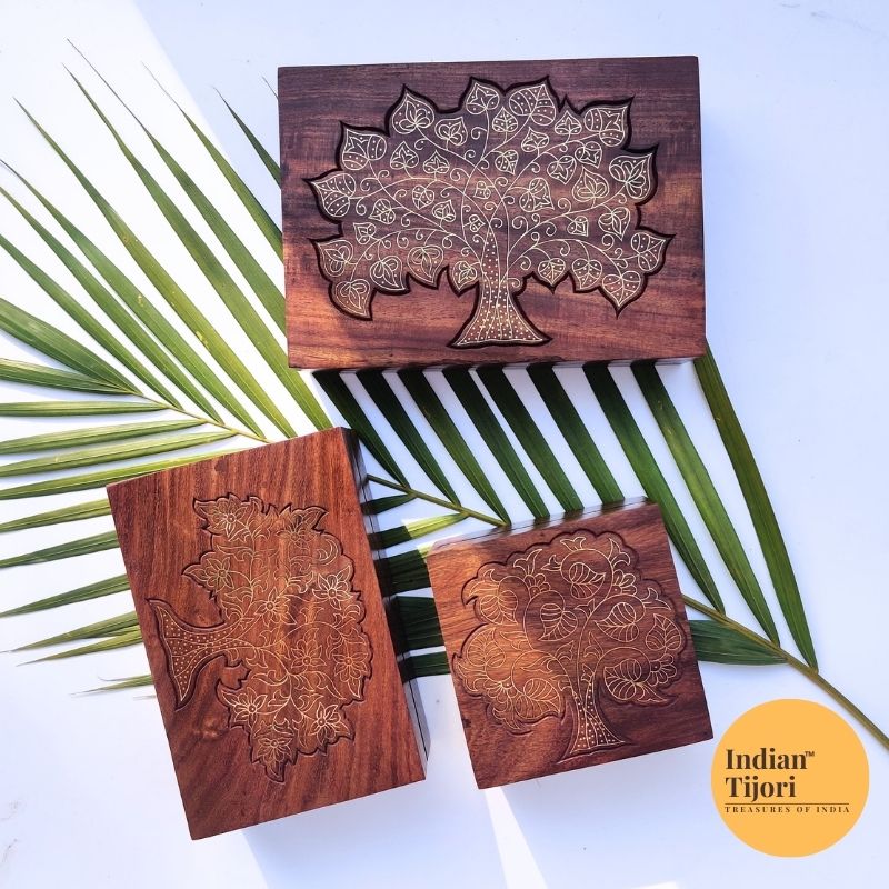 Wood Brass Inlay – Indian Tijori
